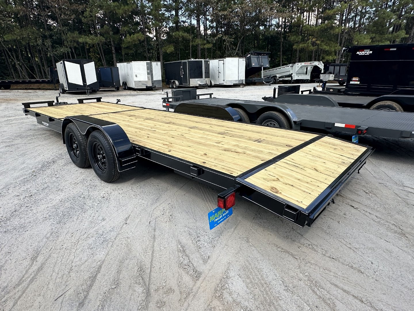 New 2025 82X24 WOOD FLOOR CAR HAULER 7K WITH WINCH PLATE & BATTERY BOX