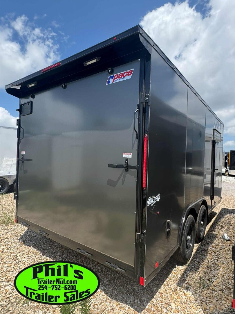 New Pace American 8.5X16 REAR WING SCREWLESS EXTERIOR BLACKOUT Cargo ...