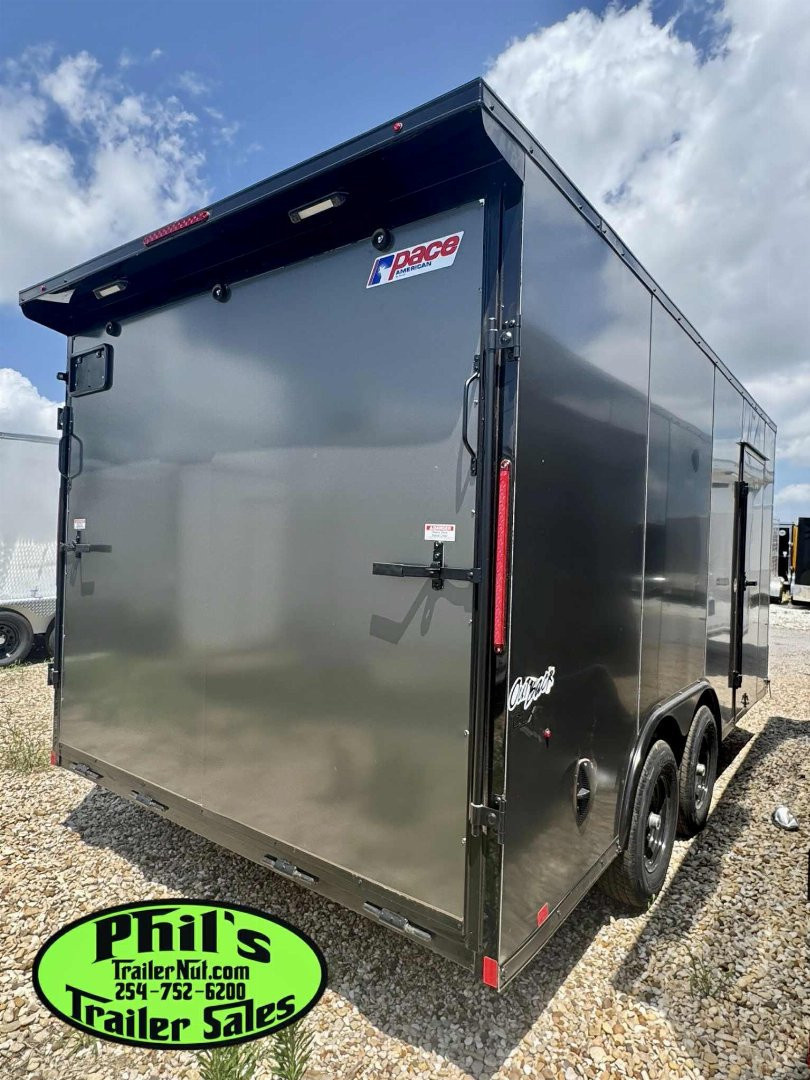 New Pace American 8.5X16 REAR WING SCREWLESS EXTERIOR BLACKOUT Cargo ...