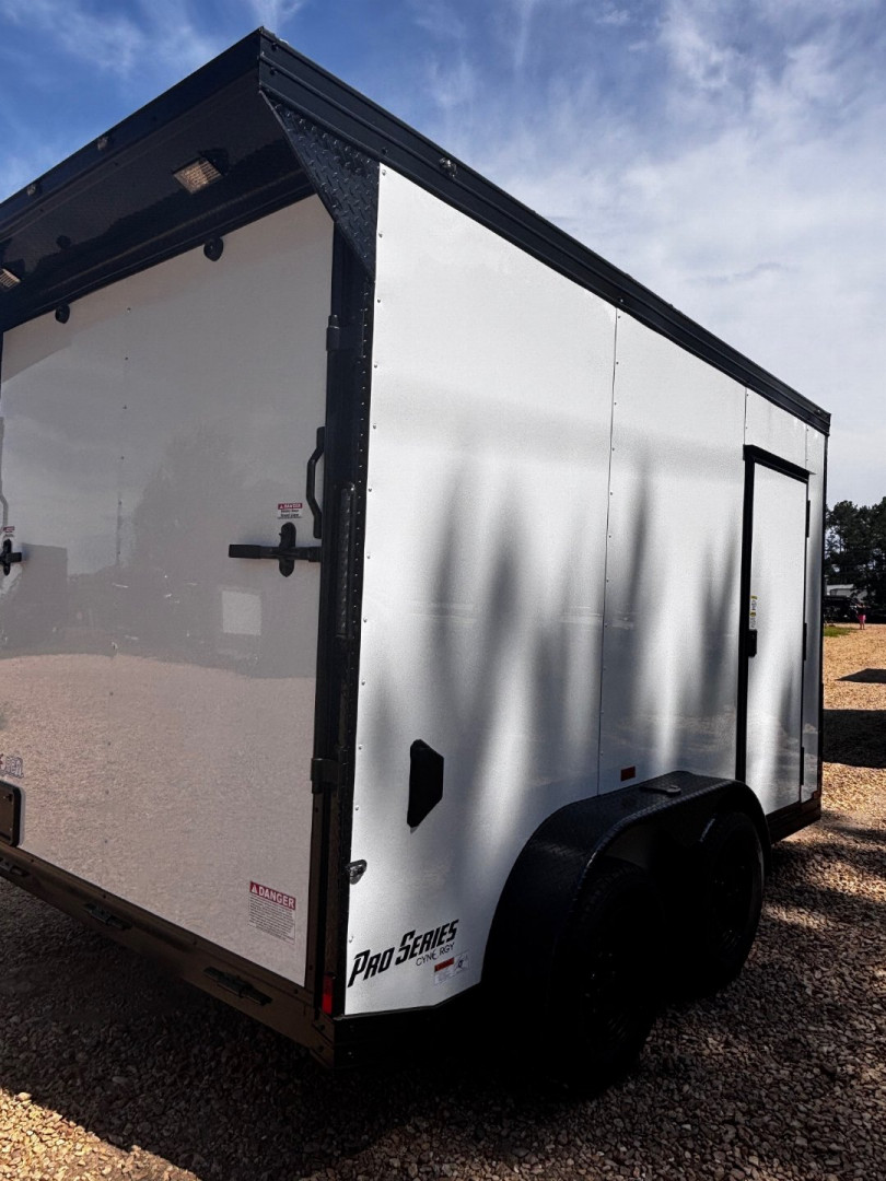 New 2025 7X12 TANDEM AXLE ENCLOSED -7' INTERIOR-WING ON REAR-16 ...