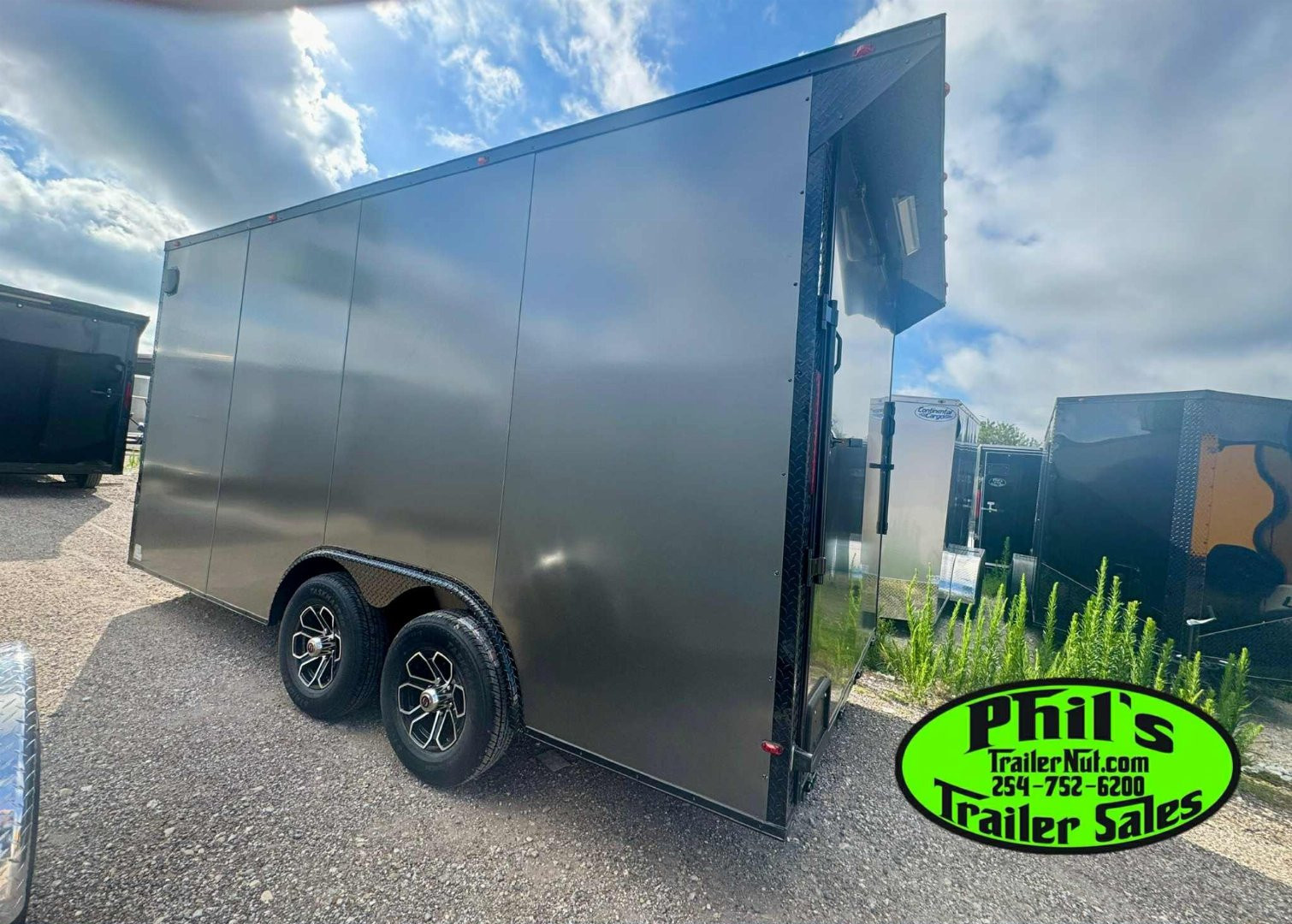 New 8.5X16 BLACKOUT TRAILER Cargo / Enclosed Trailer REAR WING UPGRADED ...
