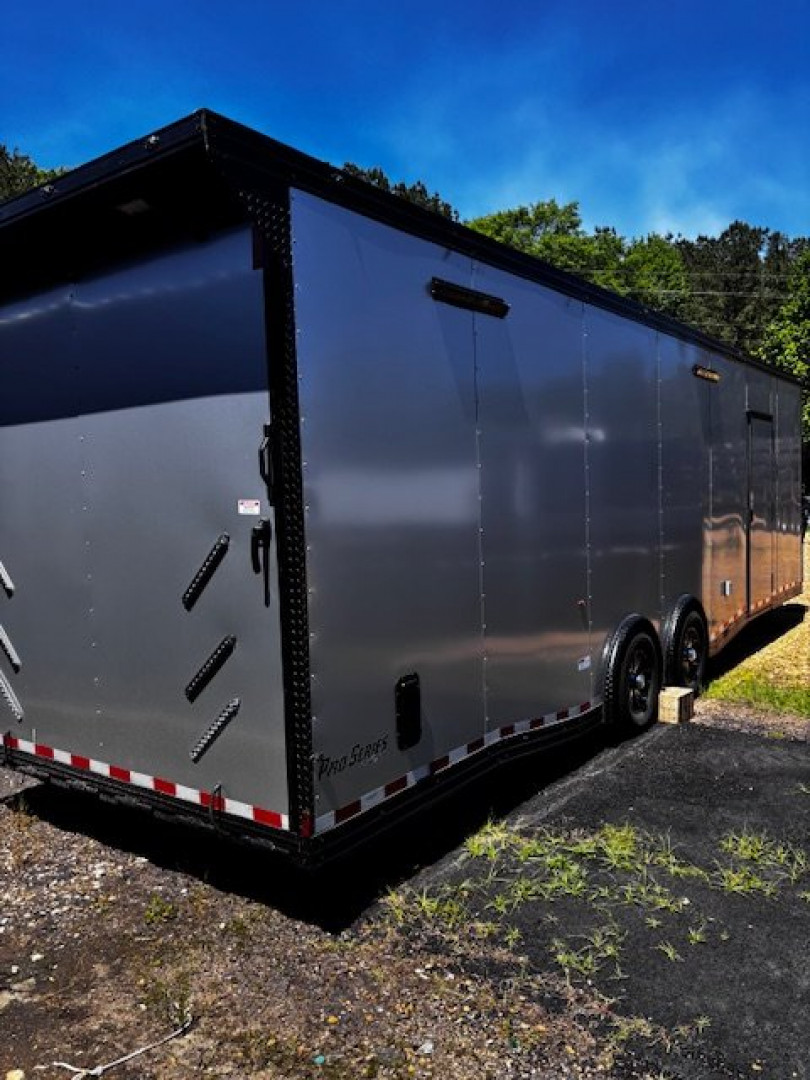 New 2025 8.5X28 RACE TRAILER-ESC DOOR-90" INTERIOR HEIGHT-CABINETS-A/C ...