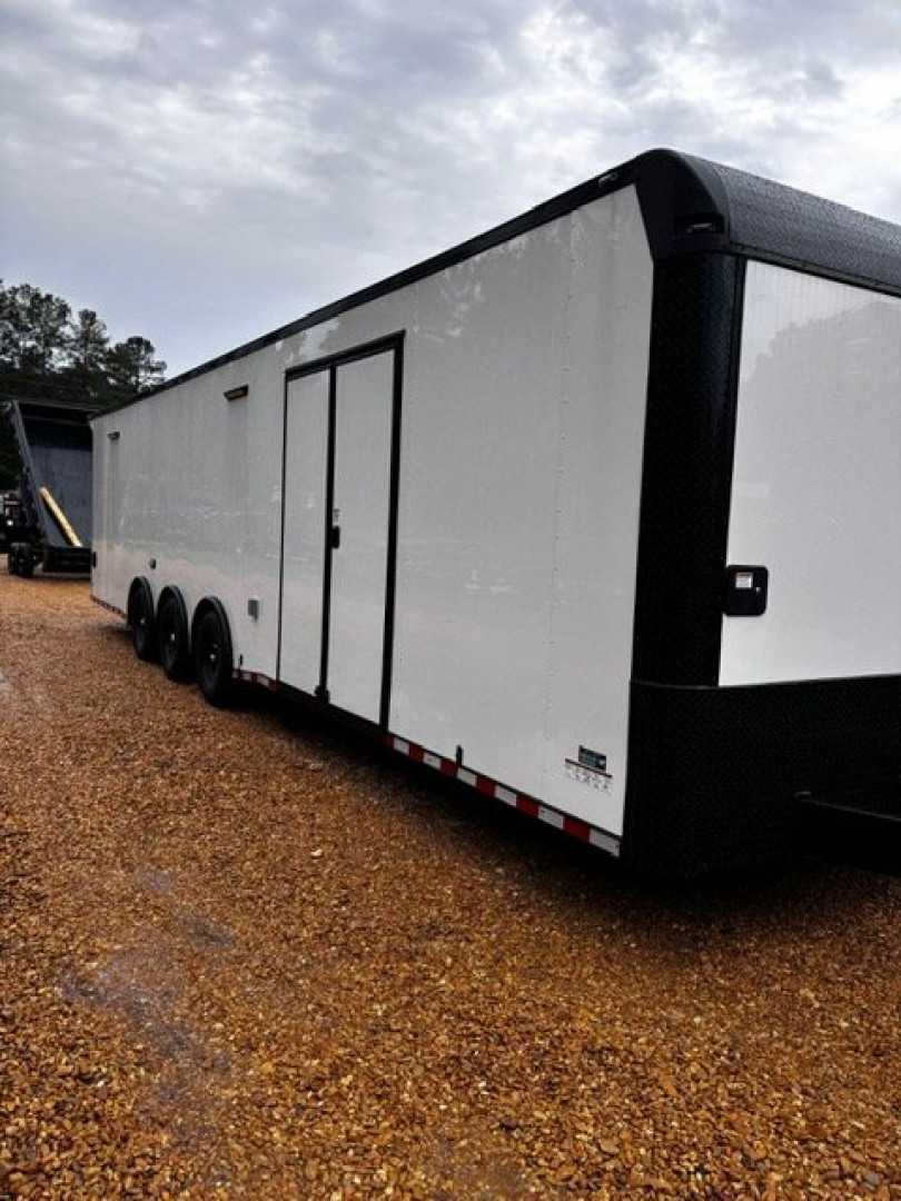 New 2025 8.5X34' BATHROOM RACE TRAILER -BLACKOUT TRIM-ESCAPE DOOR ...