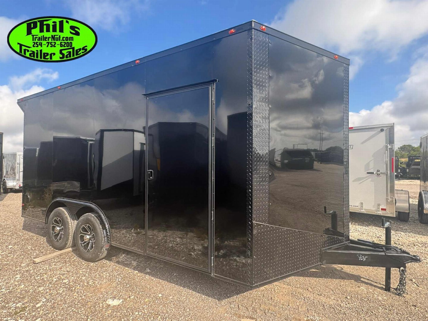 New 8.5X16 BLACKOUT TRAILER Cargo / Enclosed Trailer REAR WING UPGRADED ...