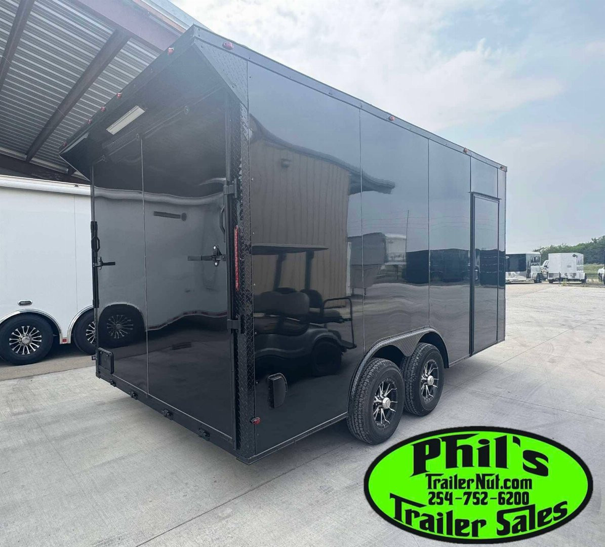 New 8.5X16 BLACKOUT TRAILER Cargo / Enclosed Trailer REAR WING UPGRADED ...