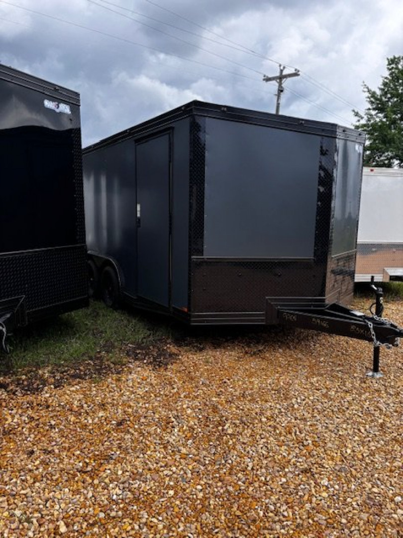 New 2025 8.5X16 CHARCOAL ENCLOSED -60" EXTENDED TONGUE-WING ON REAR ...
