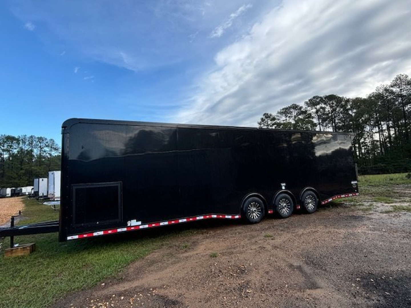 New 32' Car / Racing Trailer BLK OUT -EXTENDED TONGUE -ALUMINUM WHEELS ...