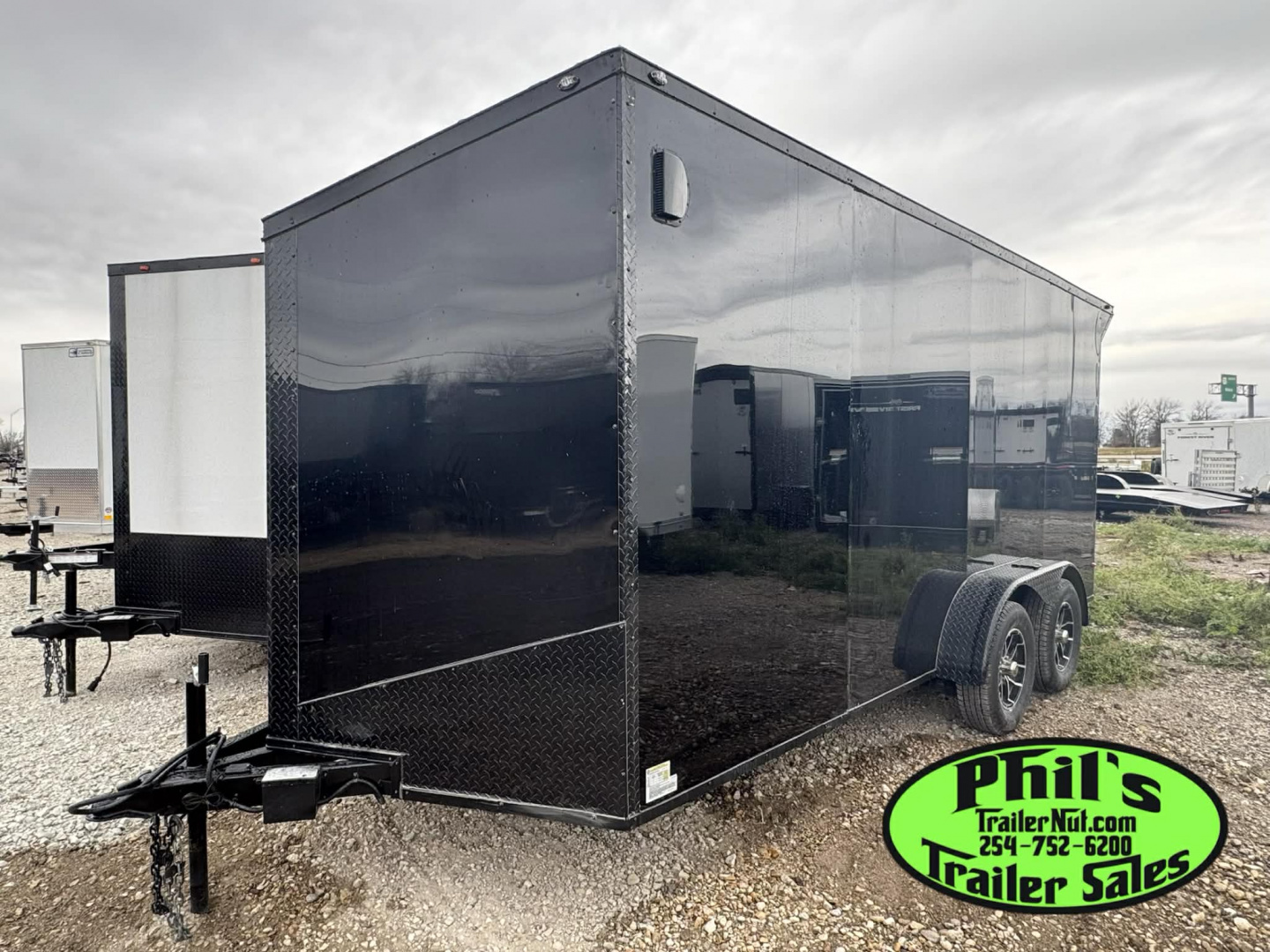 New 7X16 Cargo / Enclosed Trailer REAR WING & ALUMINUM WHEELS SLANT ...