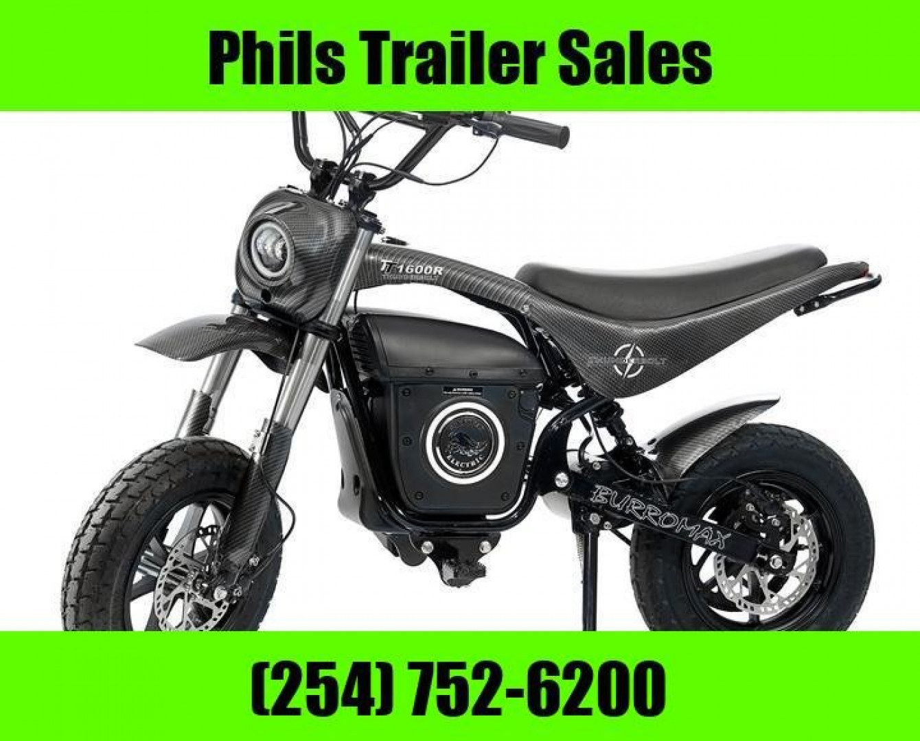 New BURROMAX TT1600R ELECTRIC MINI PIT BIKE Car / Racing Trailer