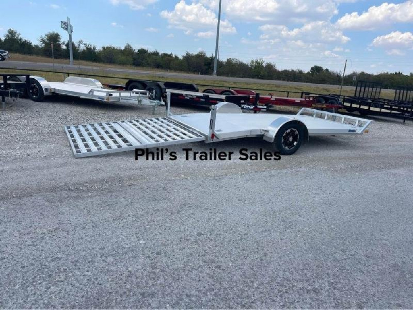 New ALL ALUMINUM 6.5x14 Utv trailer slingshot trailer 7 ft ramp Utility ...