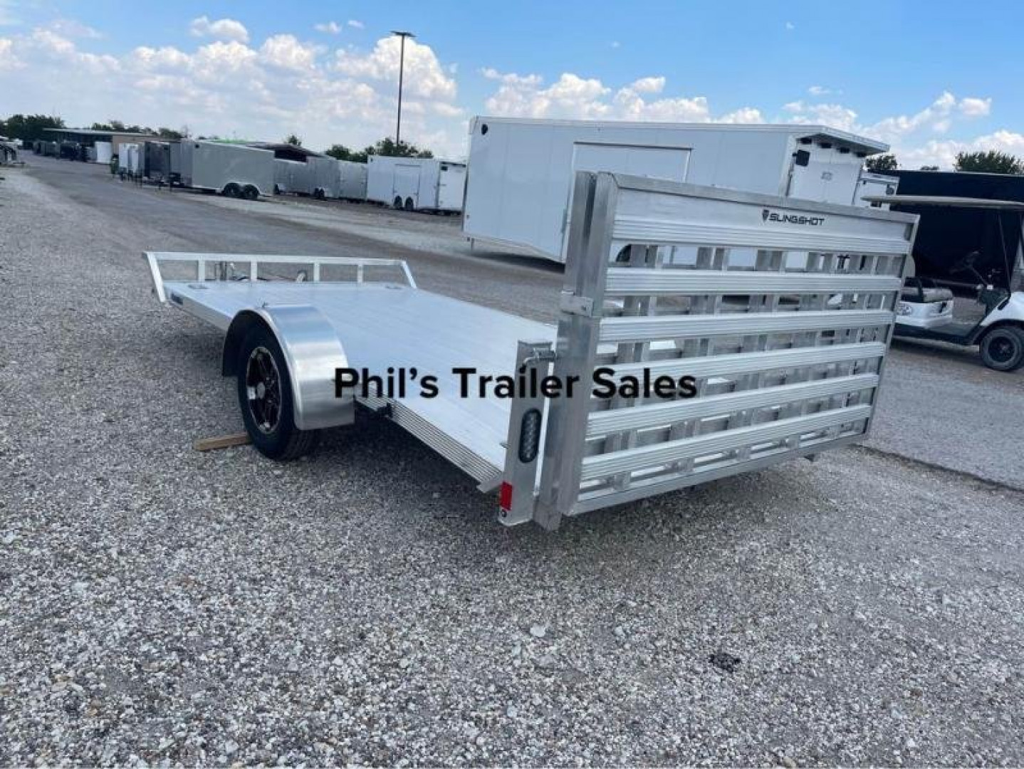 New ALL ALUMINUM 6.5x14 Utv trailer slingshot trailer 7 ft ramp Utility ...
