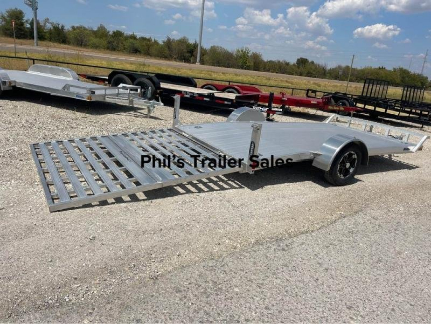 New ALL ALUMINUM 6.5x14 Utv trailer slingshot trailer 7 ft ramp Utility ...