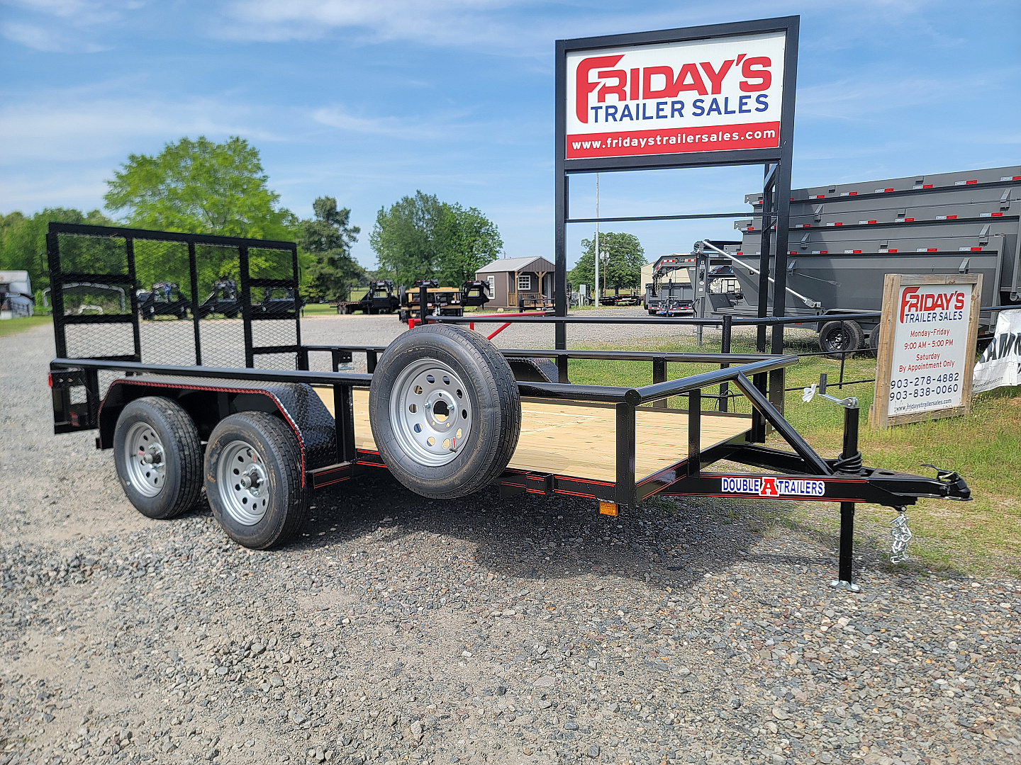 New 2025 Double A Trailers 14'x77" Tandem Axle Pipe Top w/ Tailgate for ...