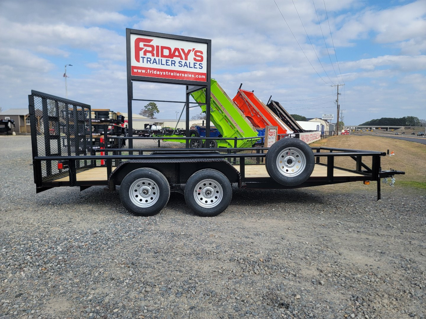 New 2025 DOUBLE A 16'x83" Tandem Axle Pipe Top w/ Tailgate Utility ...