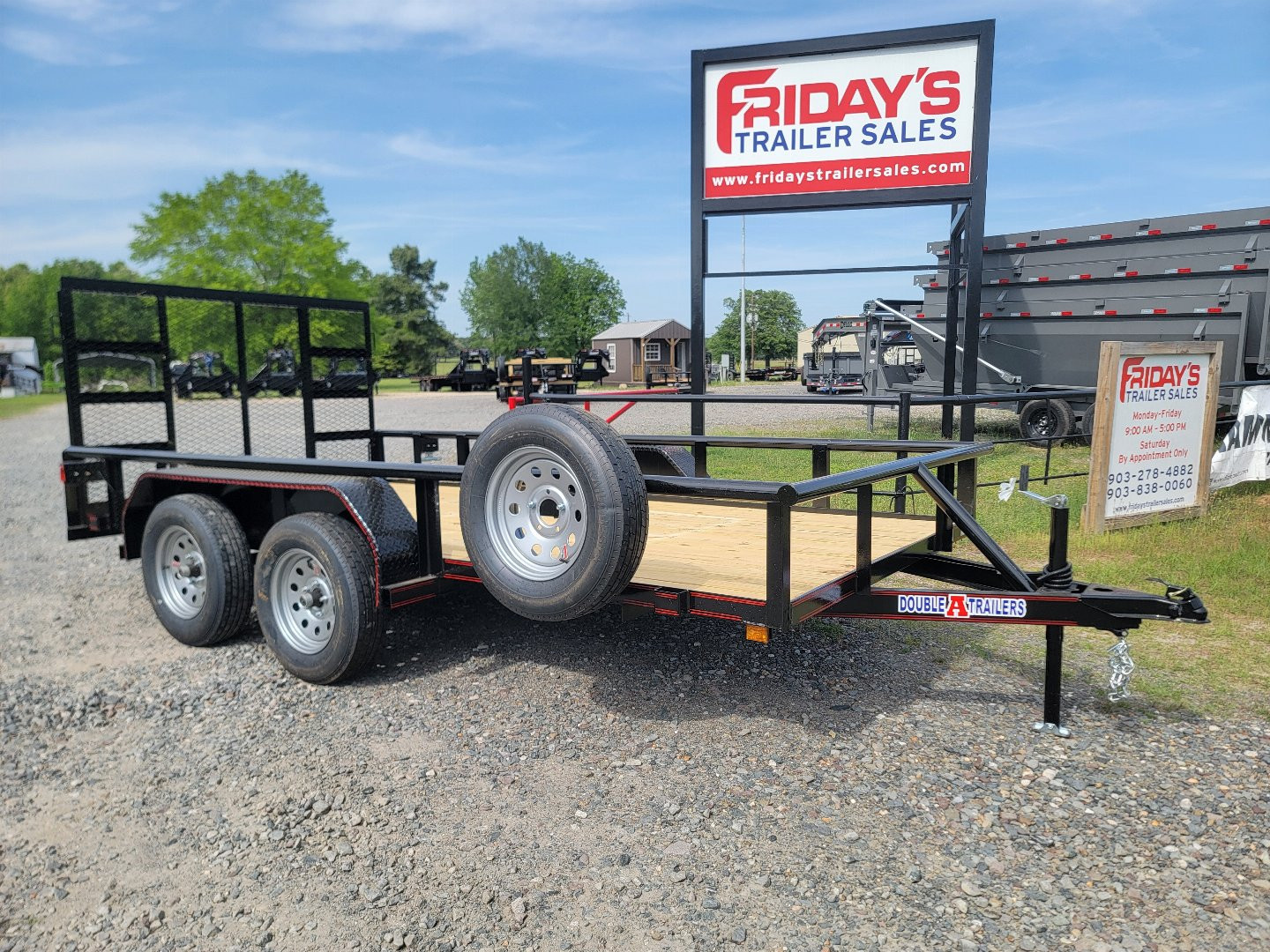 New 2025 DOUBLE A 16'x83" Tandem Axle Pipe Top w/ Tailgate Utility ...