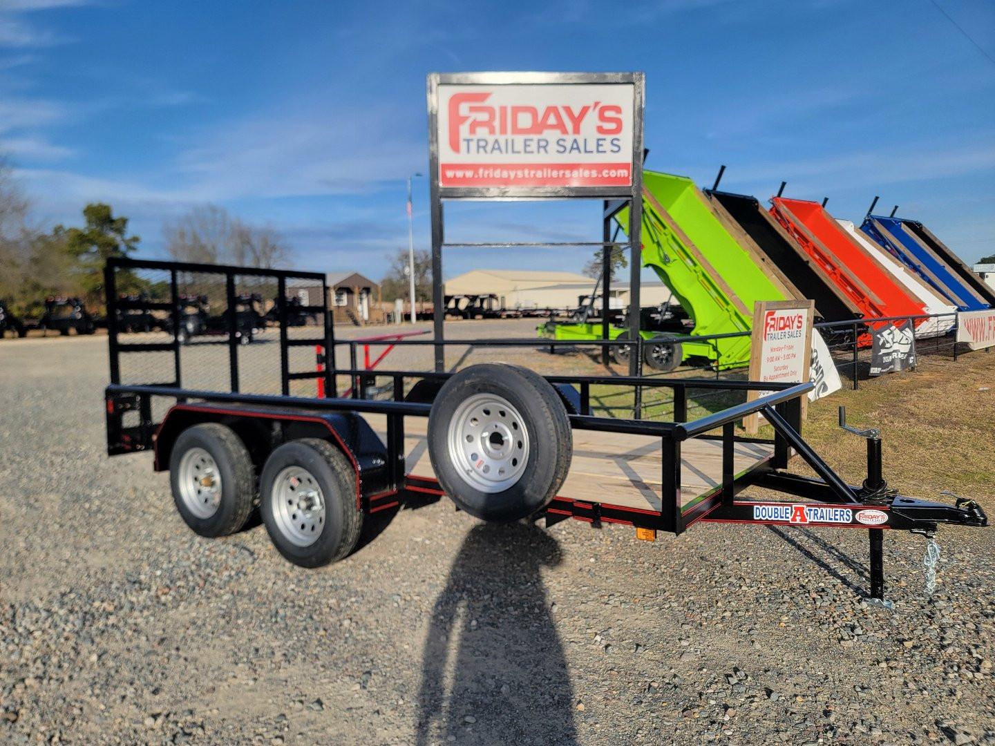 New 2025 Double A 14'x77" Tandem Axle Pipe Top w/ Tailgate Utility ...