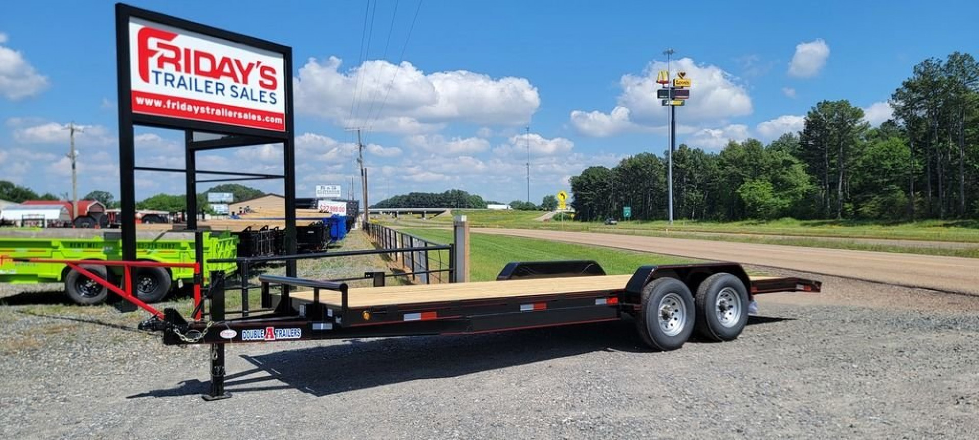 New 2024 Double A Trailers 22'x83" Equipment Hauler w/ Slide In Ramps