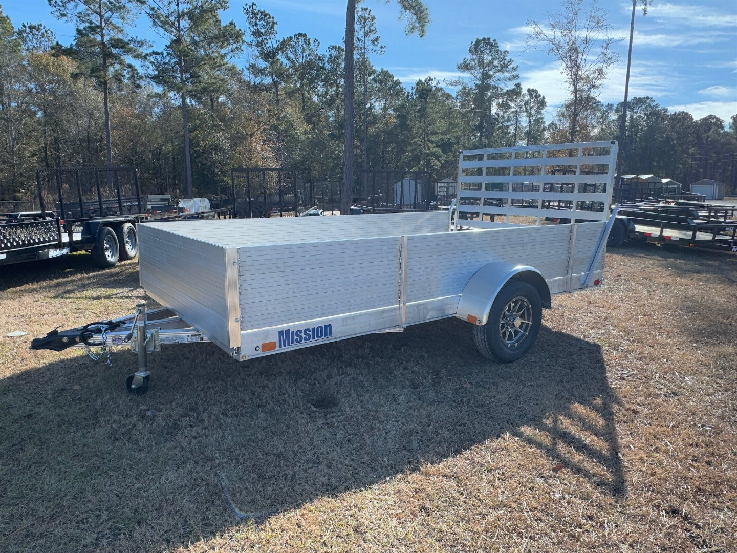New 2025 Mission 80"x12' Solid High Sided Utility Trailer