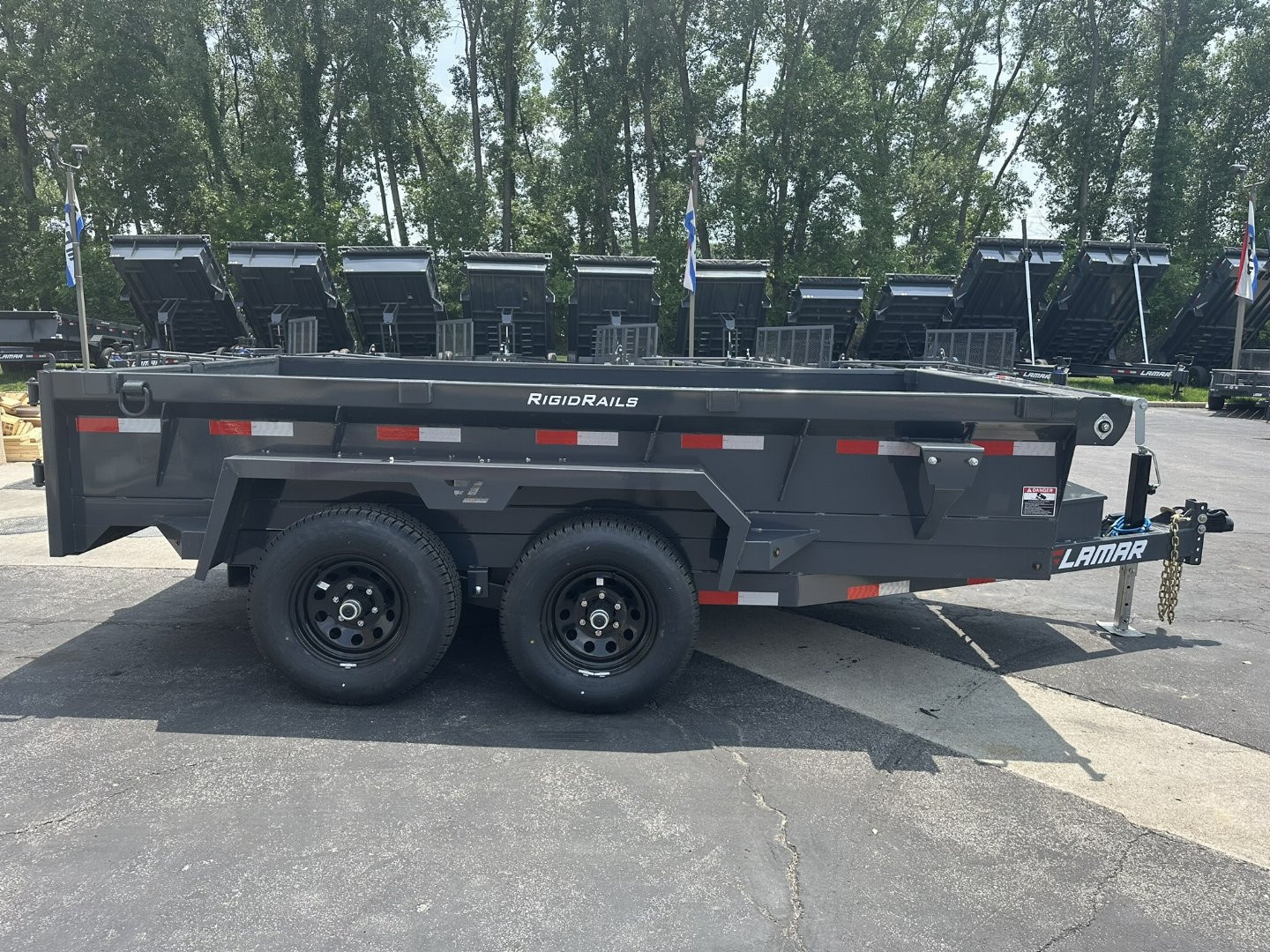 New 2025 Lamar Trailers 77" X 12' DM - 10K Medium Dump Trailer