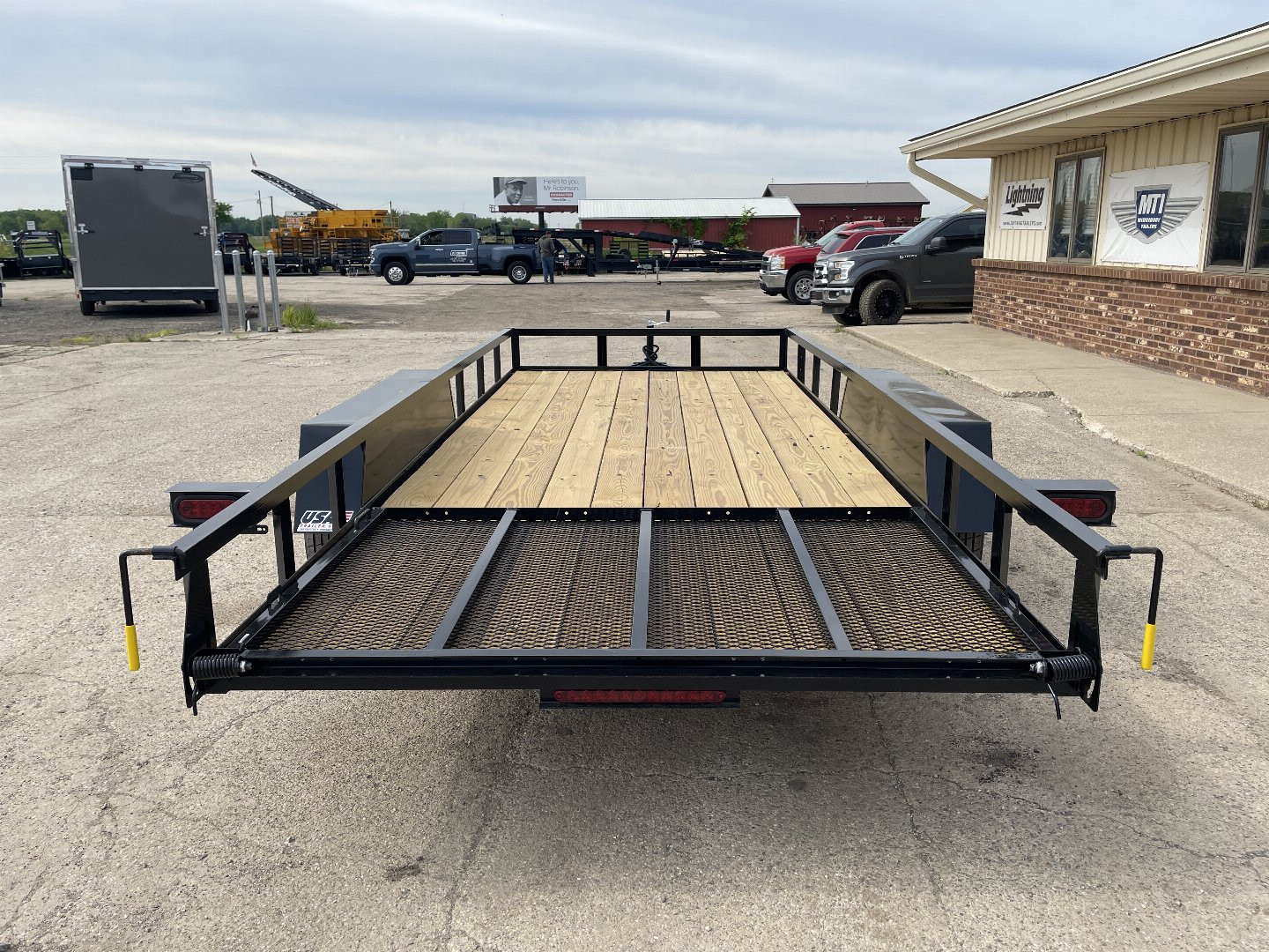 New 2025 AMO 6.4X16 7k LED & Spring Assist Fold Flat Gate Tandem Axle 1 ...