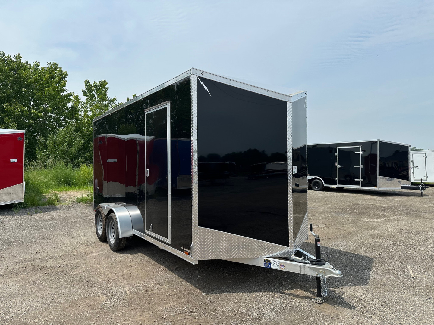 New 2025 LIGHTNING TRAILERS 7X14 V-Nose Ramp Door +12" Cargo / Enclosed ...