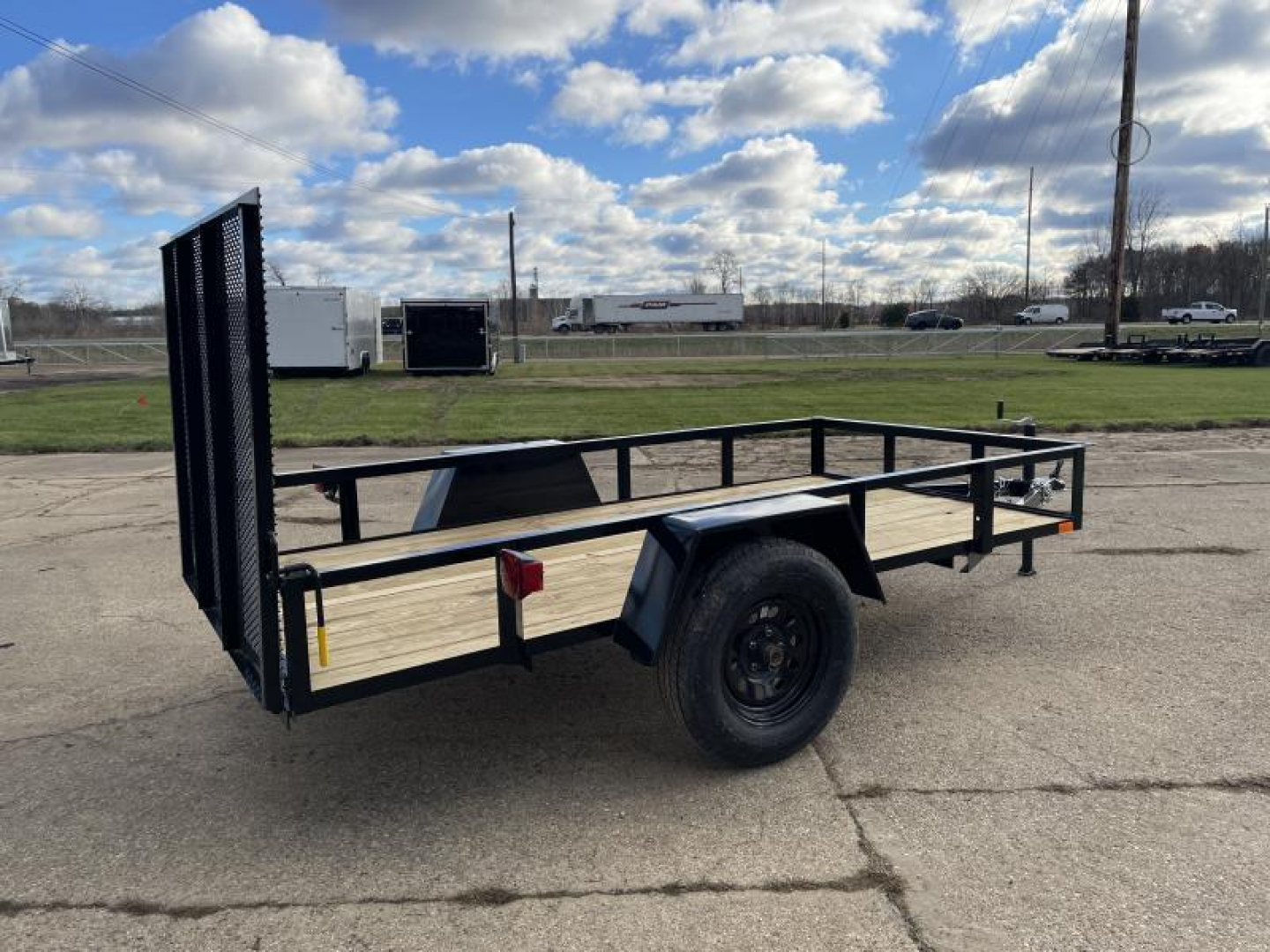 New 2025 AMO 5x10 Landscape Trailer W/LED Lights & Spring Assist Fold ...