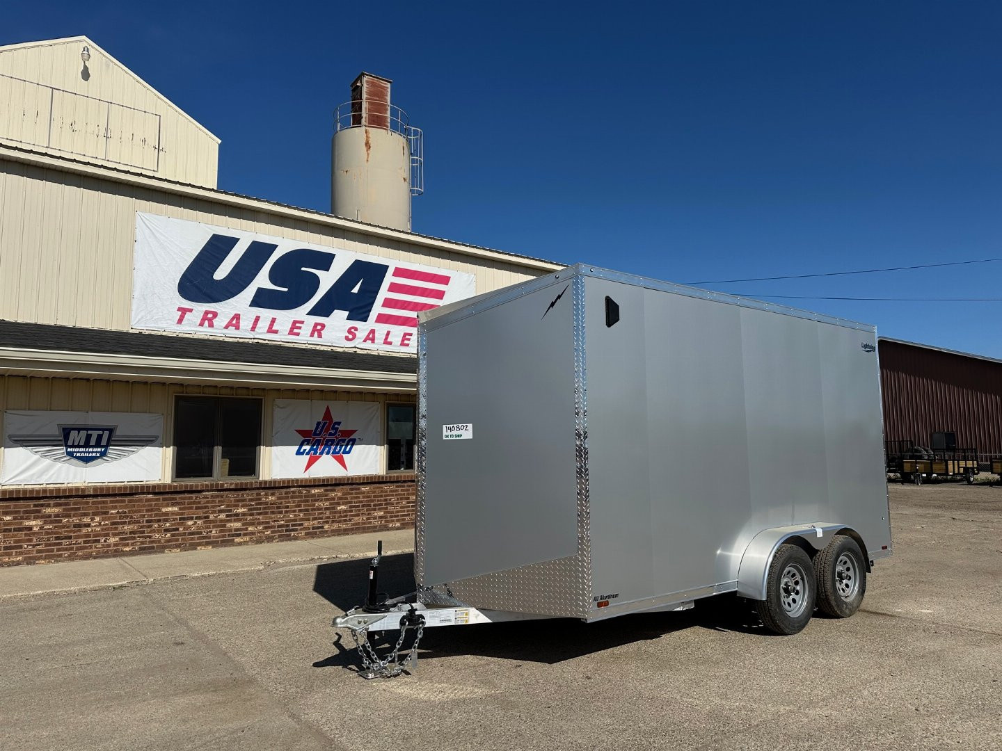 New 2025 LIGHTNING TRAILERS 7X14 V-Nose Ramp Door +12" Cargo / Enclosed ...