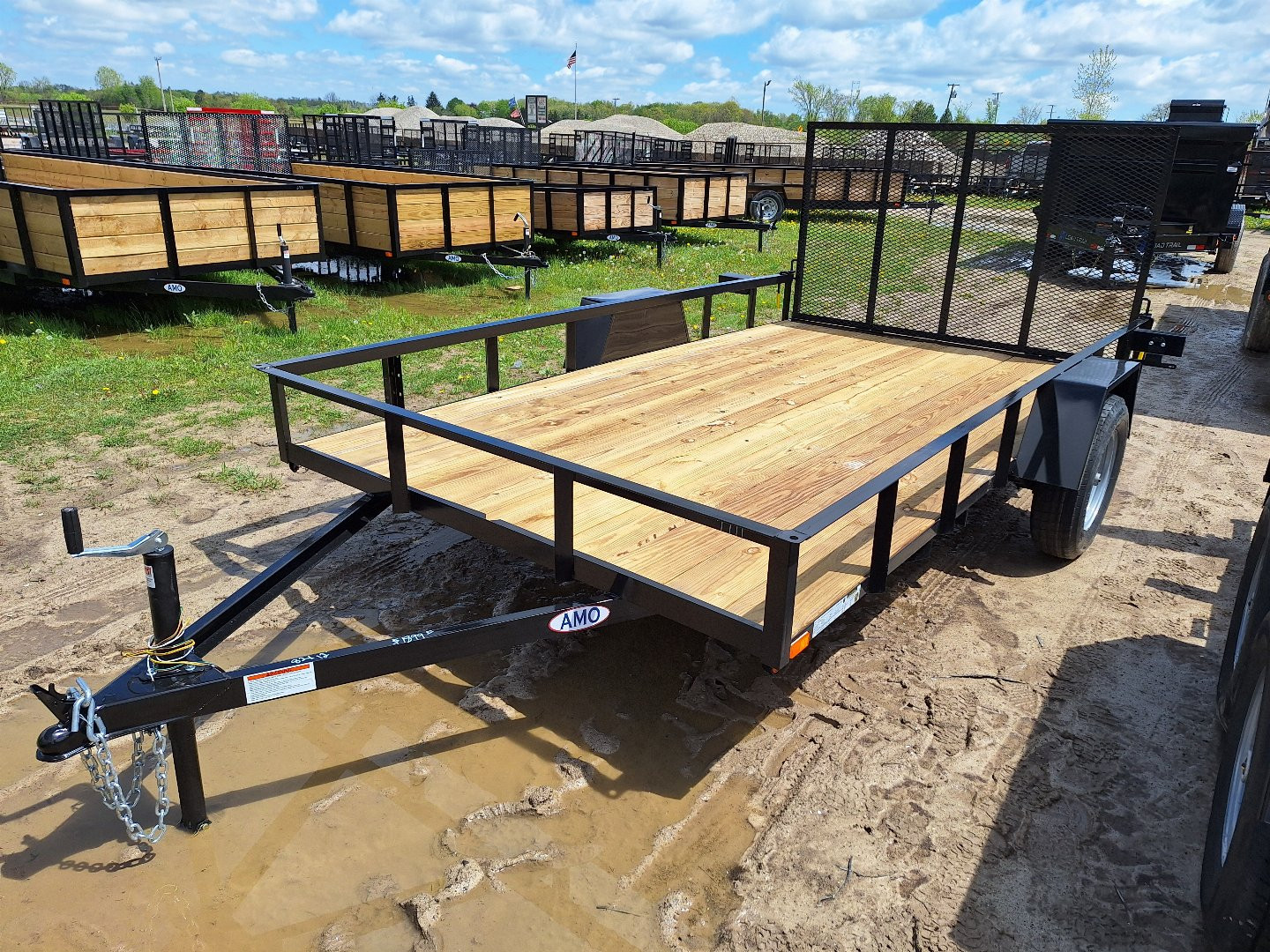 New 2025 AMO 82x12 Lowside Landscape Trailer for sale in New Boston, MI