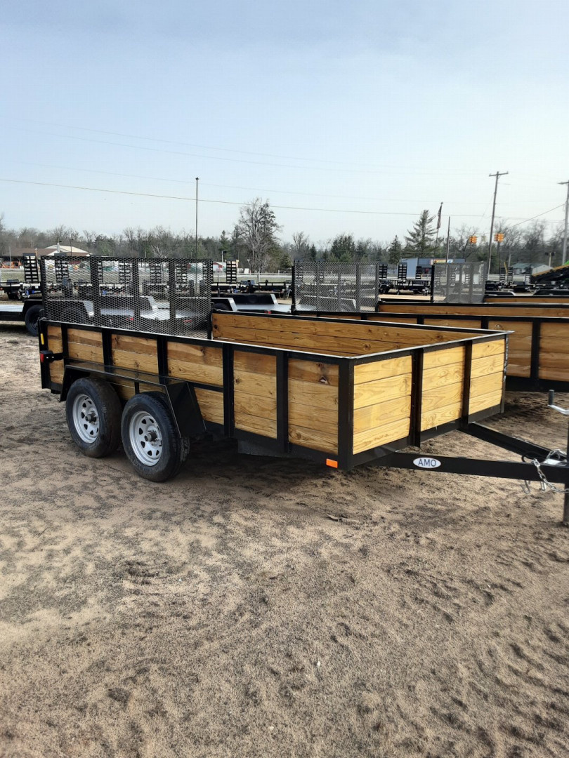 New 2025 AMO 82x12 woodside tandem 7k w/fold down ramp Landscape Trailer