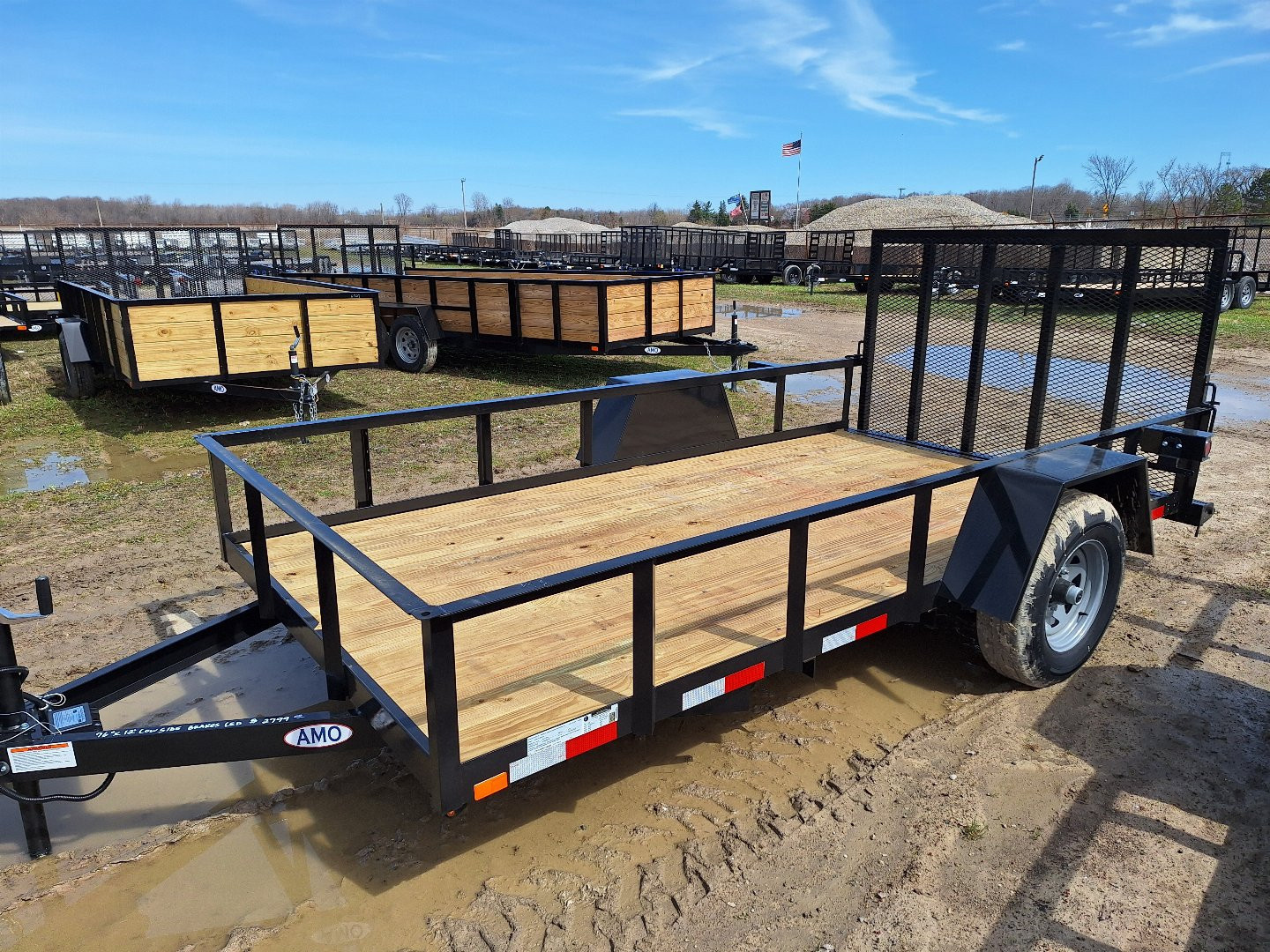 New 2025 AMO 76x12 5K Single Axle Landscape Trailer