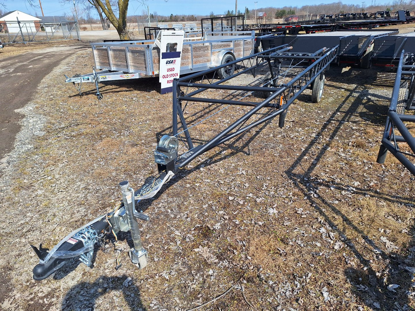 New 2025 Hoosier 16-20' Single Axle Crank Up Pontoon Trailer