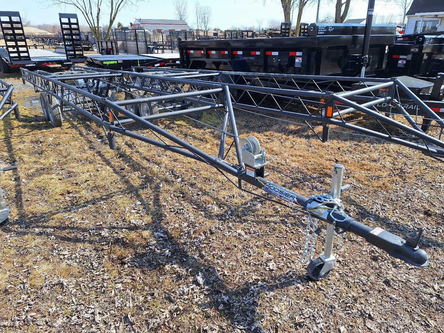 New 2025 Hoosier 20-24' Tandem Axle Crank Up Pontoon Trailer