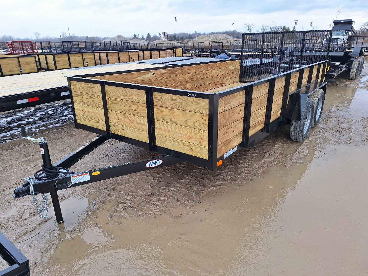 New 2025 AMO 82"x16' High Wood Side Tandem Axle Utility Trailer for ...