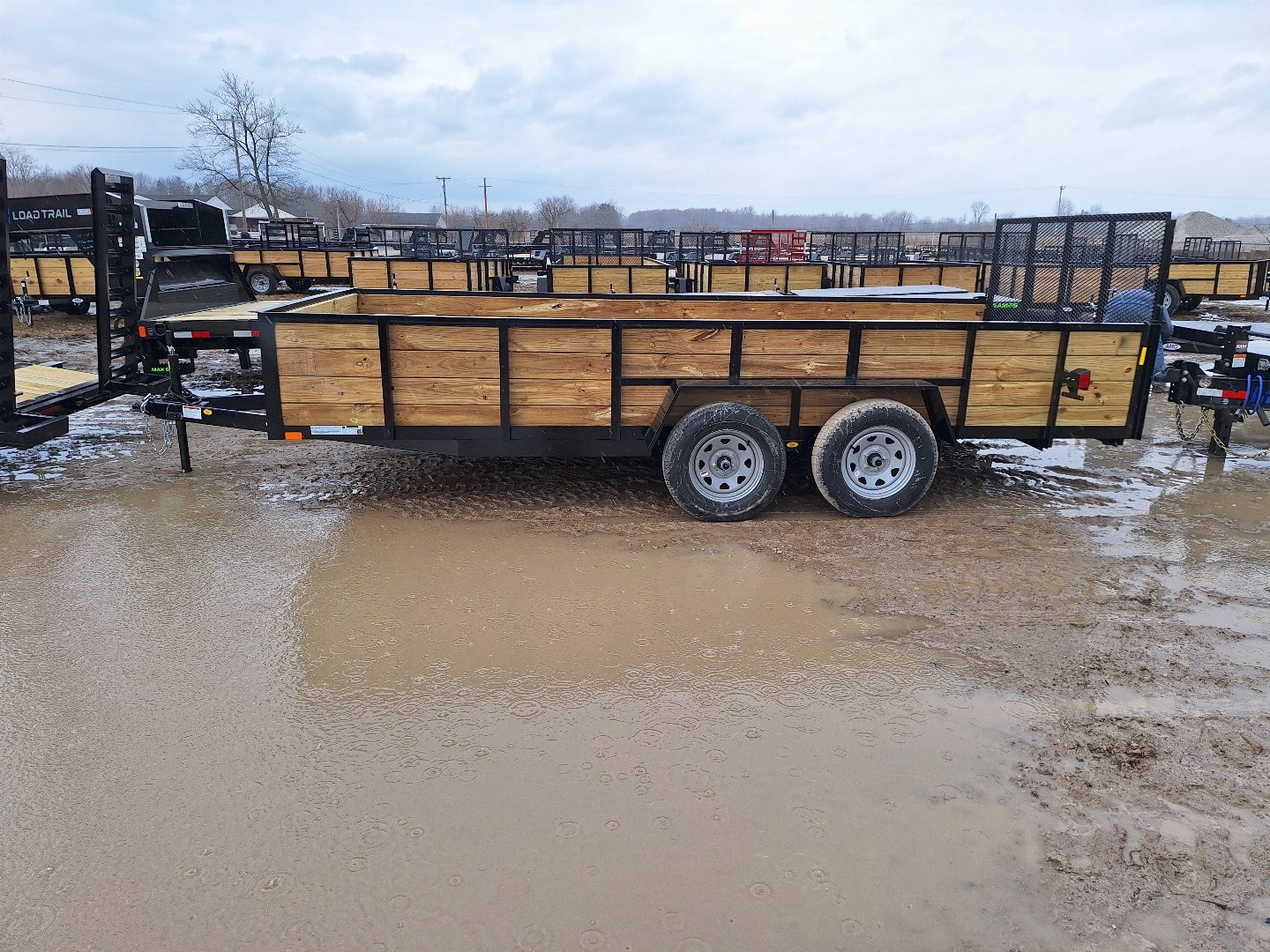 New 2025 AMO 82"x16' High Wood Side Tandem Axle Utility Trailer for ...
