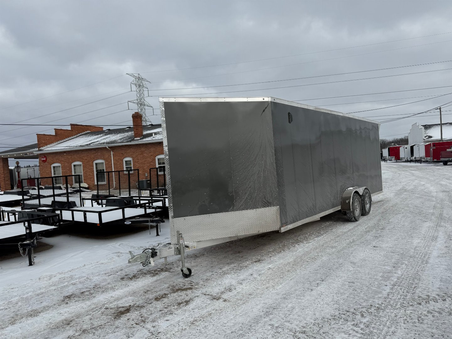 New 2025 7 x 27 Lightning All Aluminum 4 Place Snowmobile Trailer with ...