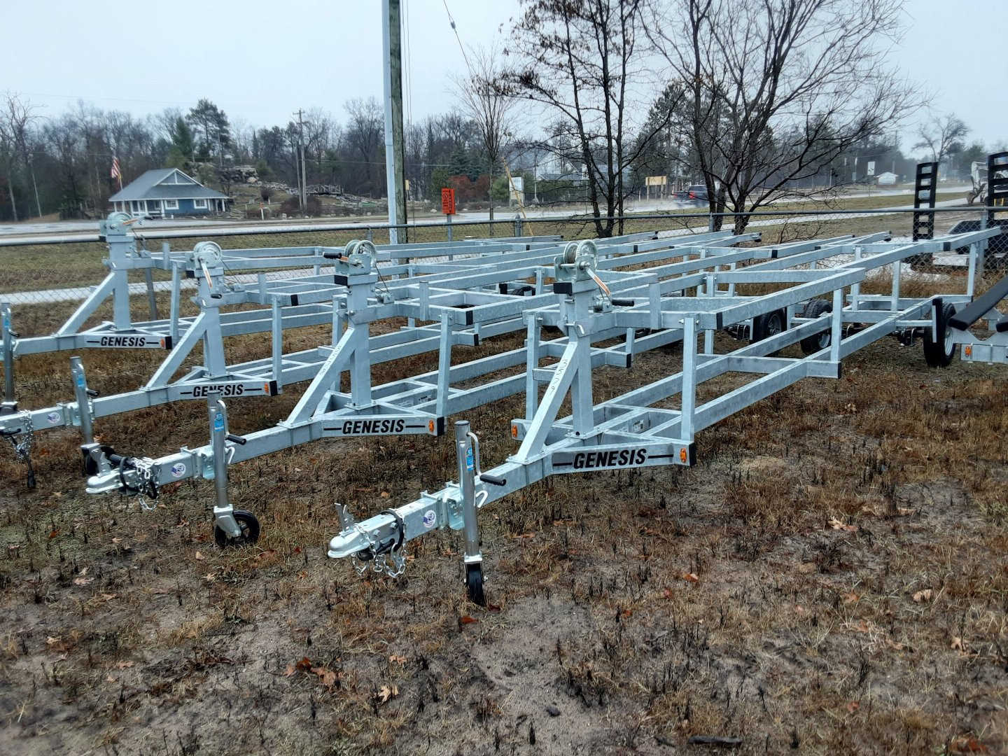 New 2024 Genesis Trailers 20FT CRANK-UP Pontoon Trailer