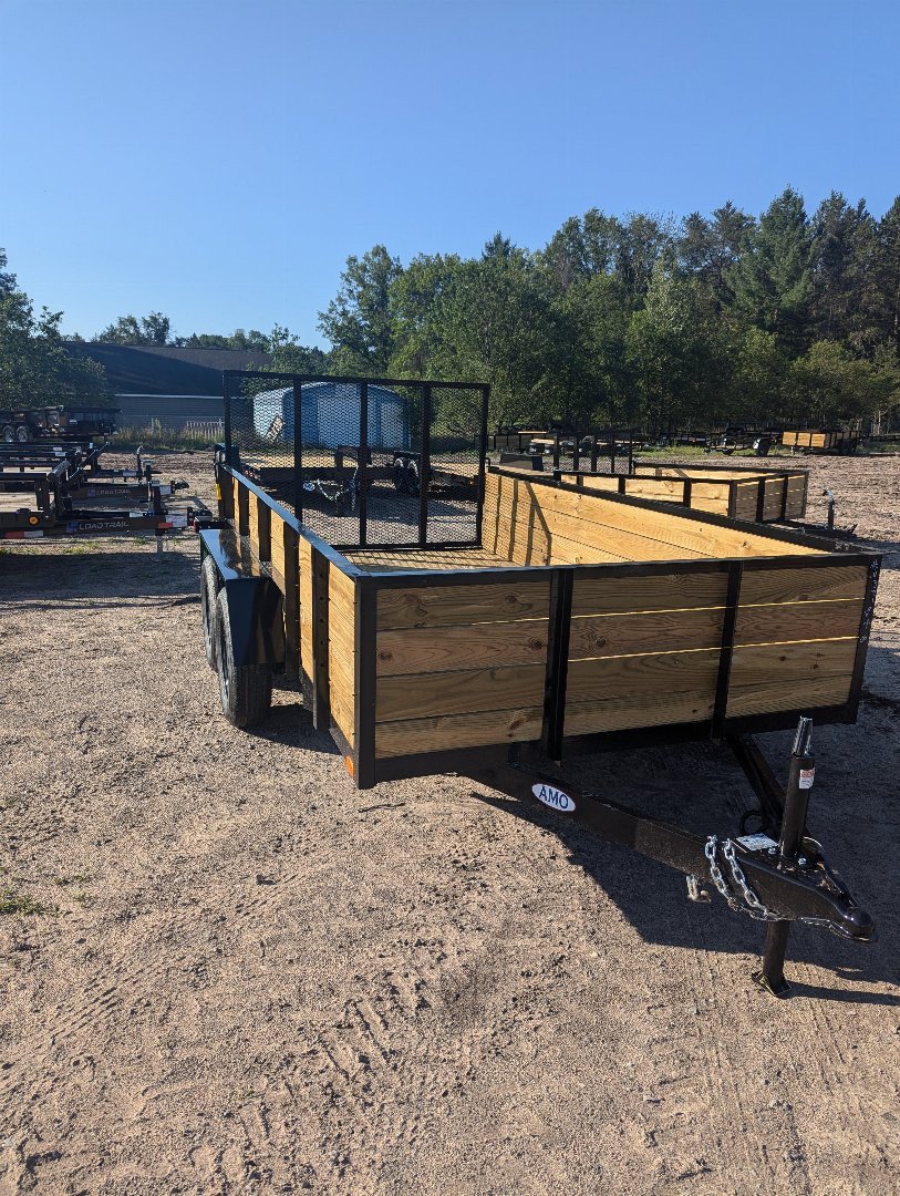 New 2025 AMO 76x12 Utility Trailer with wood sides for sale in Grayling, MI