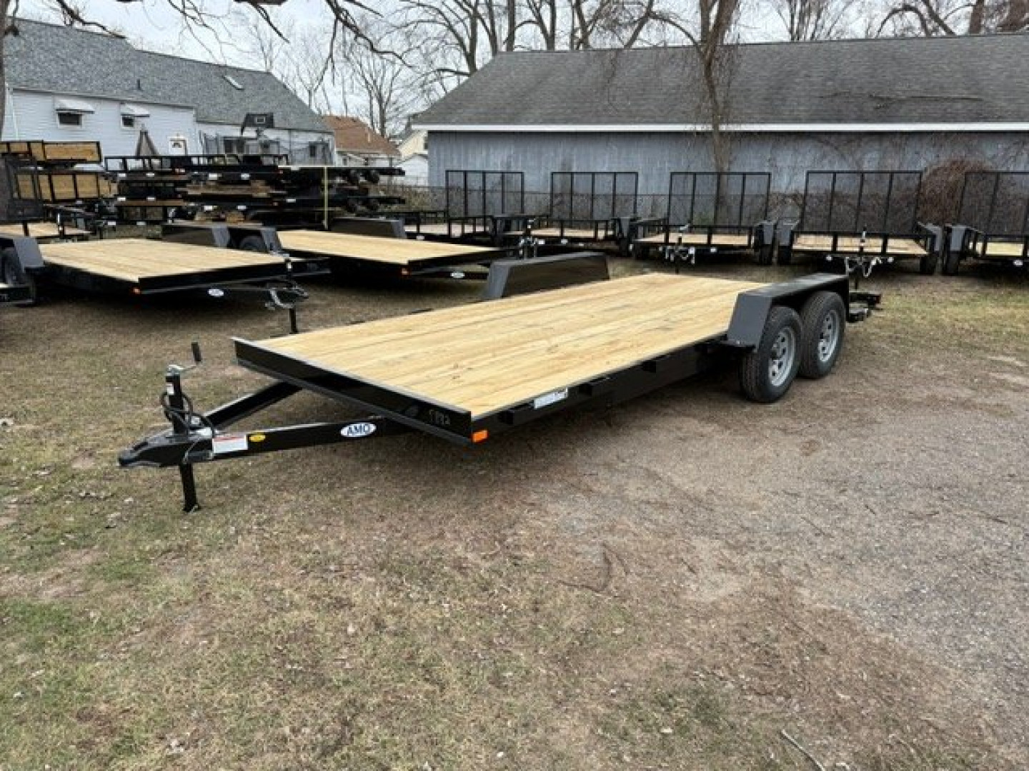 New 2025 AMO 18ft Wood Deck 1 Axle Brk Car Hauler