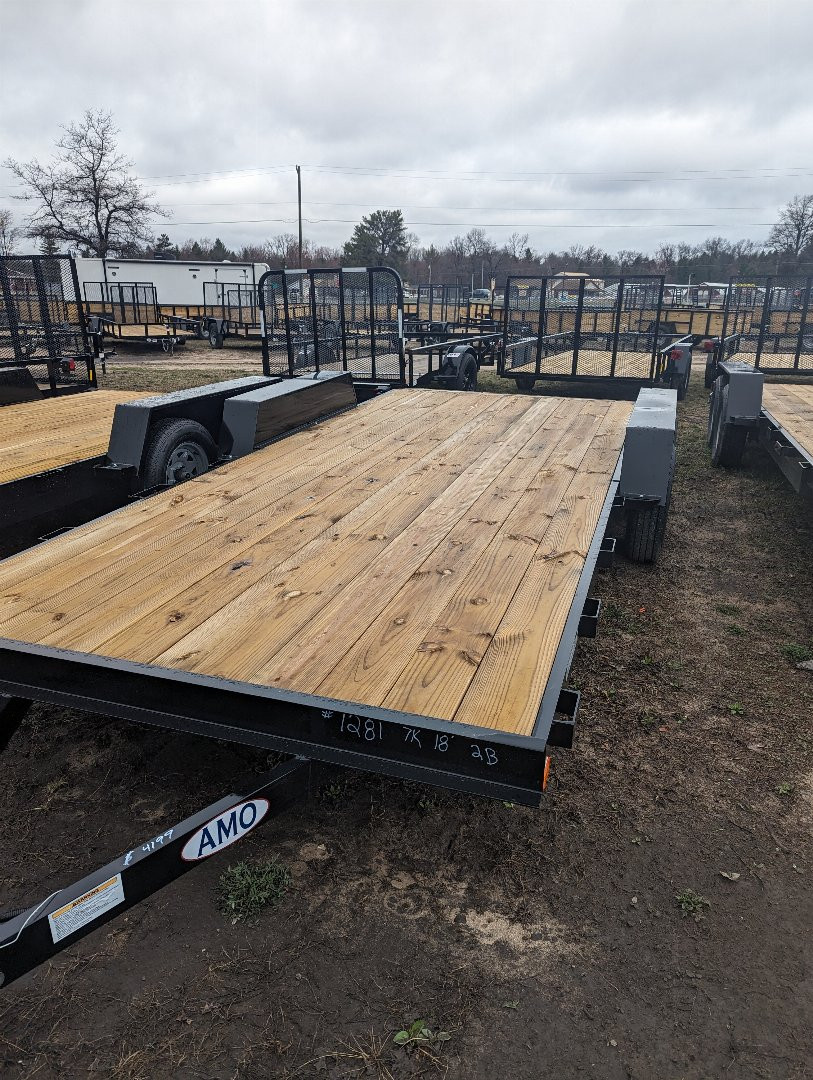 New 2024 AMO 18'x82" Steel Deck Car Hauler Trailer for sale in Grayling, MI