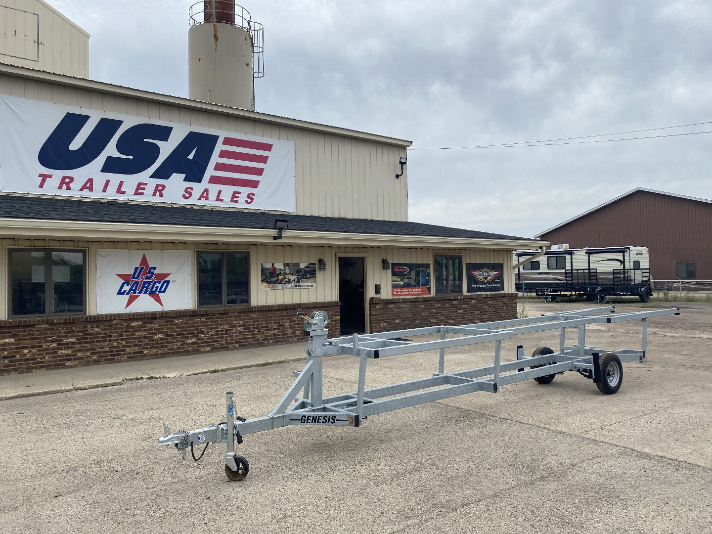 New 2023 Genesis Trailers 20ft Single Axle Crank Up Boat Trailer