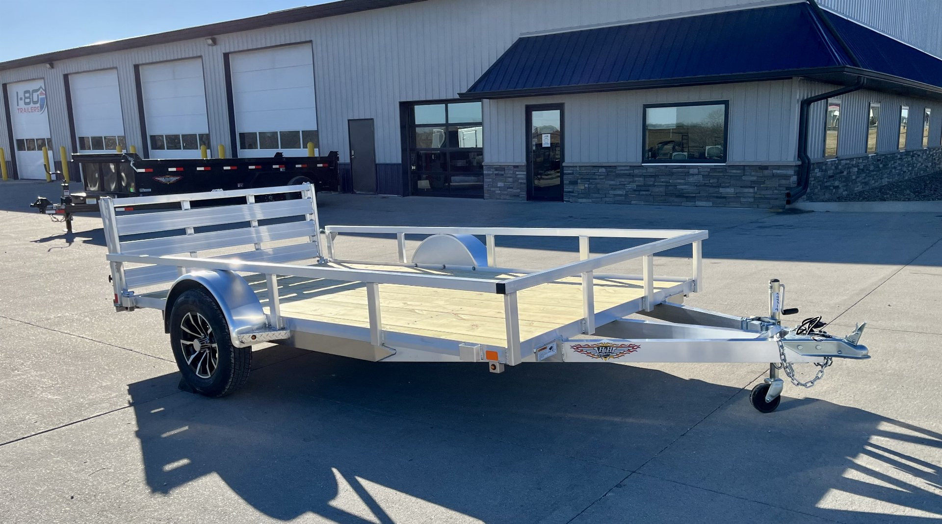 New 2025 H&H Aluminum 76"x12' 3k Rail Side Utility Trailer