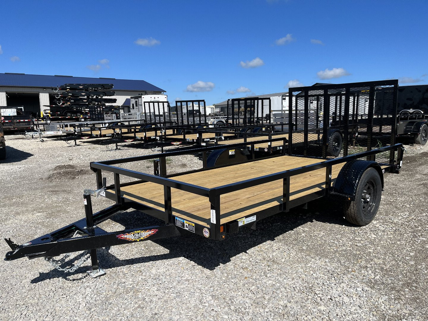 New 2025 H&H 82"x12' 3k Rail Side Utility Trailer