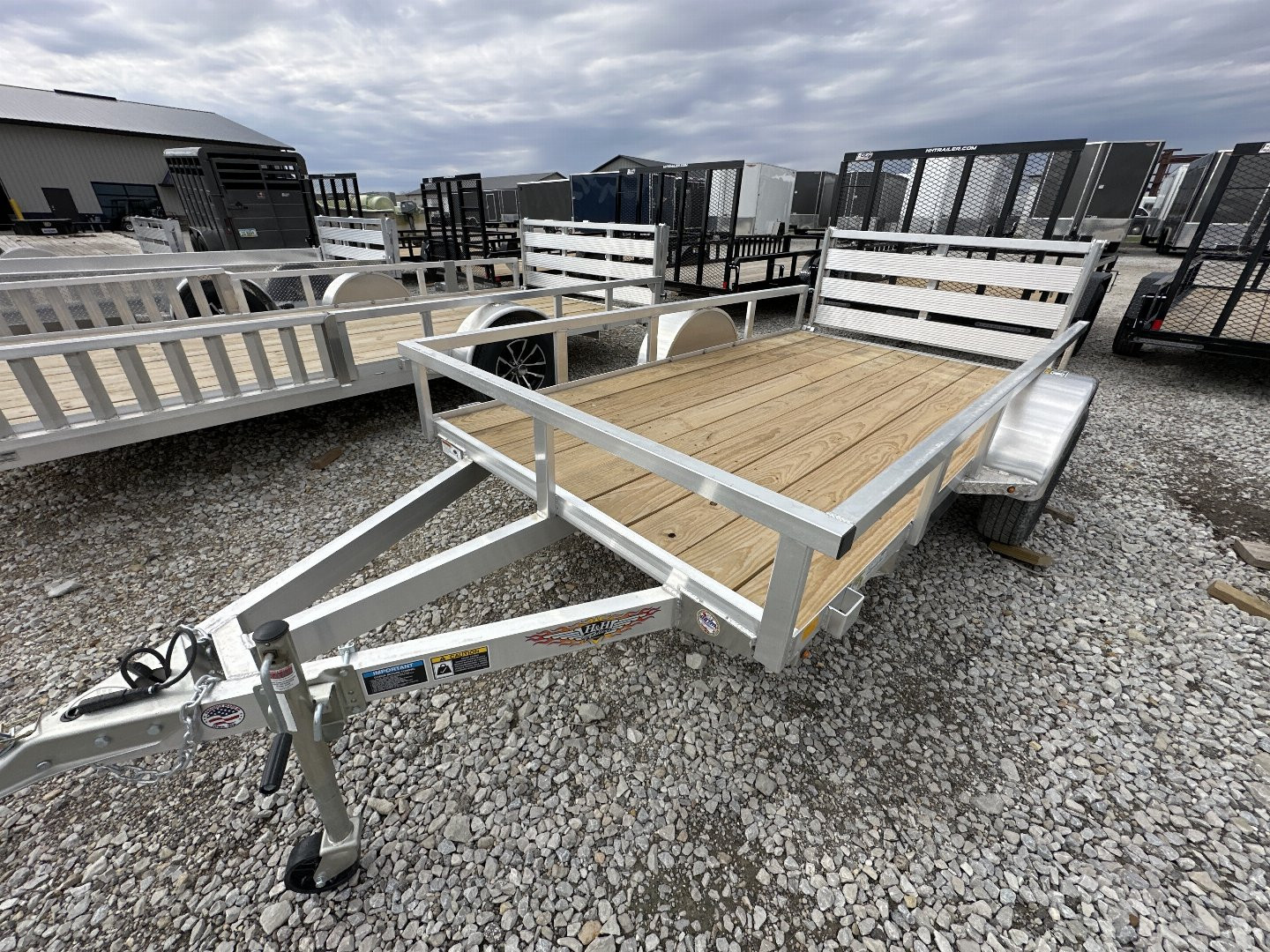 New 2025 H&H Aluminum 66"x10' 3k Rail Side Utility Trailer