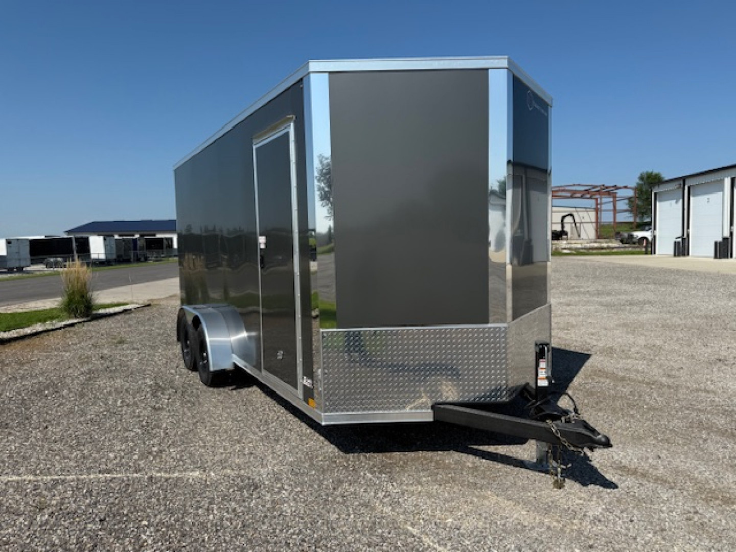 New 2025 Cross Charcoal 7'x16' 7k Alpha Flat Top V-Nose Enclosed Cargo ...