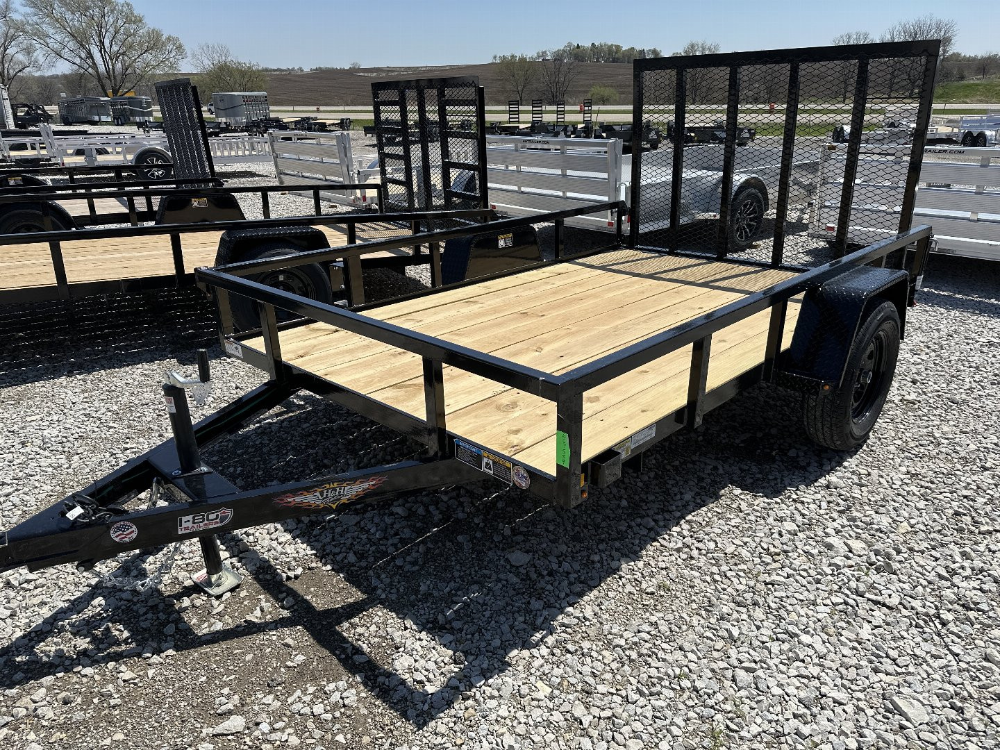 New 2025 H&H 76"x10' 3k Rail Side Utility Trailer
