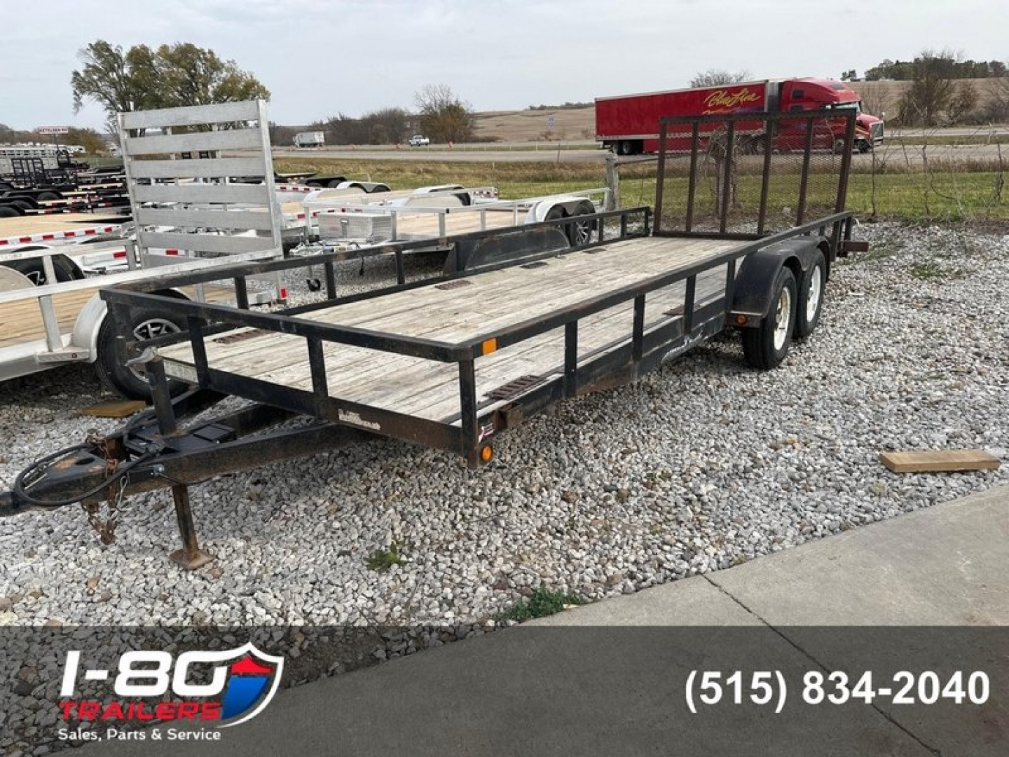 Used 2011 Sure-Trac 82"x20' 7k Rail Side Utility Trailer
