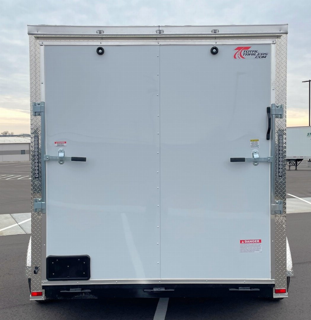New 7x12 Tandem Axle Enclosed V-Nose Cargo Trailer: Ramp Door, .080 ...