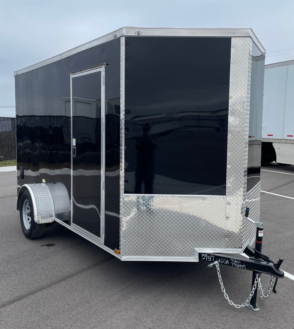 New 6X12 Enclosed Single Axle Cargo Trailer -78"Interior Height, Black ...