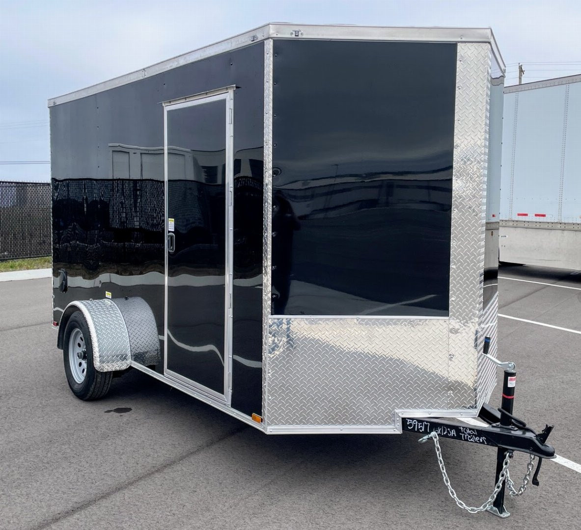 New 6X12 Enclosed Single Axle Cargo Trailer -78"Interior Height, Black ...