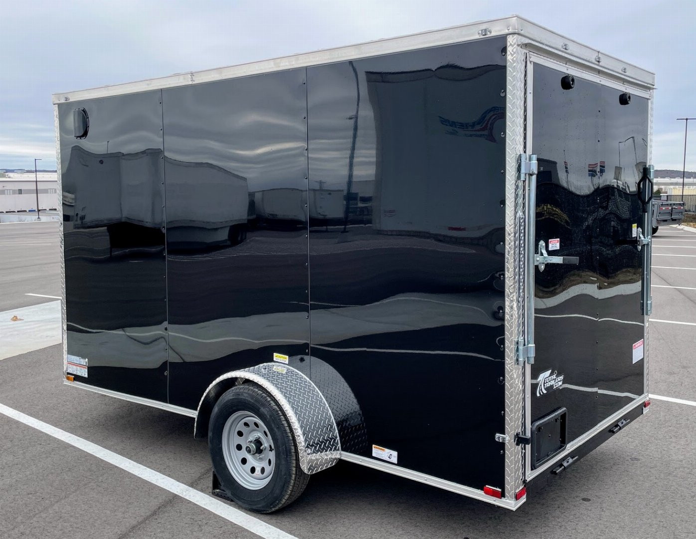 New 6X12 Enclosed Single Axle Cargo Trailer -78"Interior Height, Black ...